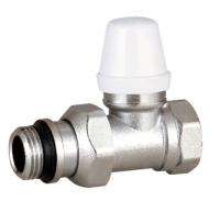 China Straight Return Brass Lockshield Valve 1/2 Inch Nickel Plated Self Sealing for sale