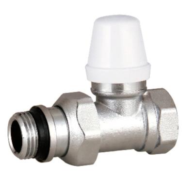 China Straight Return Brass Lockshield Valve 1/2 Inch Nickel Plated Self Sealing for sale