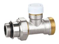 China Towel Rail Straight Radiator Lockshield Valves 1/2 Inch For 3/4 Inch EK Nickel Plated for sale