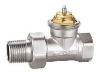 China Microbore Straight Thermostatic Lockshield Radiator Valve 1/2'' X 1/2'' Nickel Plated for sale