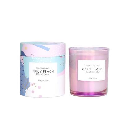 China OEM 150G Organic Soy Wax Scented Candle 25H Burning Time Glass Jar for sale