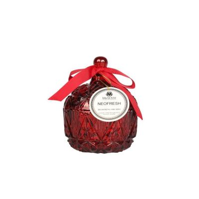 China 98x130mm Heat Resistant Glass Scented Candle Holder with Lid 700g for Home Decor for sale