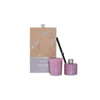 China Wholesale Mini Luxury Fiber Stick Reed Diffuser Scented Candle Gift Set 70g 50ml for sale