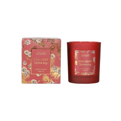 China Starlight Christmas Glass Jar Scented Soy Wax Candle 155g 30H Burning Time for sale