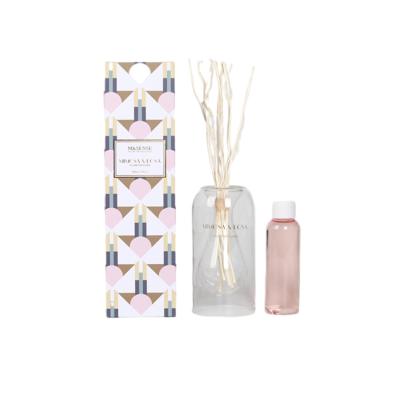 China 100ml Mimosa & Rose Reed Diffuser Luxury Glass Jar Home Fragrance REACH CLP for sale