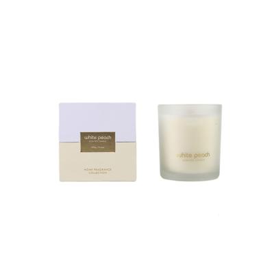 China Private Label Luxury Soy Scented Candle Wood Wick 290g 50H Burning Time Glass Jar for sale