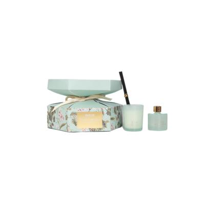 China Soy Wax Reed Diffuser and Candle Gift Set 70g 50ml Aromatherapy Home Fragrance for sale