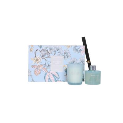 China Private Label Flameless Scented Candle Gift Set 70g 50ml Reed Diffuser Home Fragrance for sale