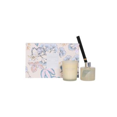 China 19.7x6.1x12.7cm Air Freshener Aroma Candle Gift Set with 70g Soy Wax and 50ml Reed Diffuser for sale