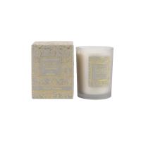 China Flocking Box Glass Jar Christmas Scented Soy Candles for sale