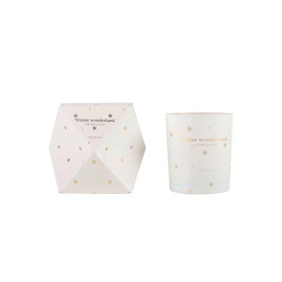 China Christmas Gift Box Scented Soy Candle 7.3x8.5cm Glass Jar 150g 30H Burning Time for sale