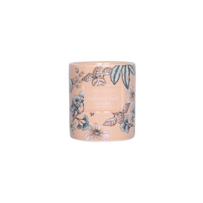 China Decal Ceramic Jar Scented Candle 240g 8x9cm Luxury Home Decoration Soy Wax for sale