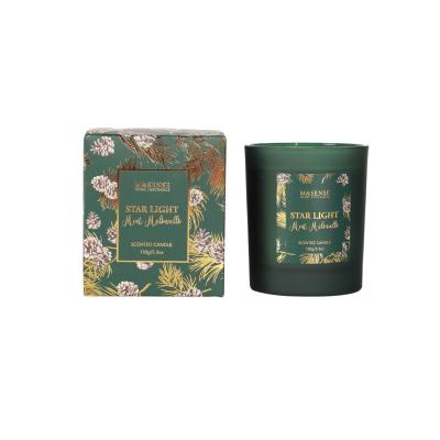 China 30 Hour Burn Time Glass Jar Scented Candle 155g Paraffin Wax Christmas Aromatherapy for sale