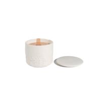 China 350g Green Ceramic Jar Scented Soy Candle 40H Burning Time Wood Wick Fragrance for sale