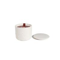 China OEM 40h Burn Time Ceramic Jar Soy Wax Scented Candle with Wood Wick 350g for sale