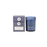 China REACH Custom Blue Pillar Glass Jar Gift Set Luxury Scented Candle 2580g 42h Burn Time for sale