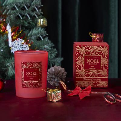 China 250g Glass Jar Soy Wax Scented Candle 45h Burning Time Christmas Home Decor Gift for sale