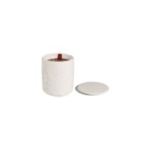 China Natural Soy Wax Red Color Scented Candle 200G Ceramic Container 27H Burning Time for sale