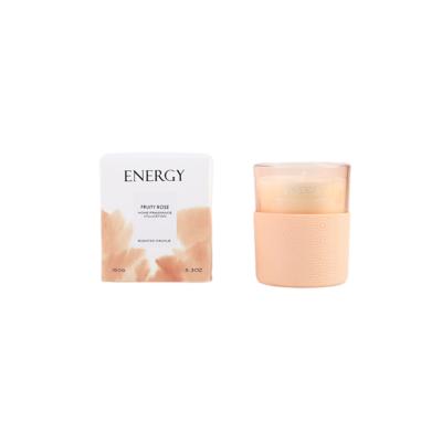 China Decorative Pillar Shaped Fruity Rose Soy Wax Scented Candle 150g 30H Burning Time for sale