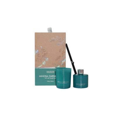 China 15 Hour Wood Wick Soy Wax Candle Gift Set 70g Home Fragrance Mimosa Cardamom for sale