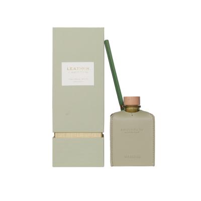 China Natural Green Leather Coconut Lime Perfume Room Diffuser for sale