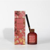 China 130ML Christmas Tree Reed Diffuser Red Glass Bottle Home Fragrance Oil for sale
