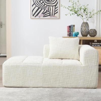China Modern Single Seater Upholstered Modular Sectional Sofa with 35D Sponge Cushion Chaise Longue Compressed Sofa for sale