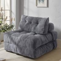 China Convertible Tufted Fabric Single Sofa Bed Reclining Chair with Extendable Seat for Living Room for sale
