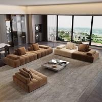 China Custom Convertible Reclining Fabric Corner Sofa Set with 35D Sponge Vacuum Compressed Packing for sale