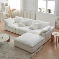 China Modern L-Shape Fabric Reclining Sectional Sofa with Ottoman 3-Seat 35D Sponge for sale