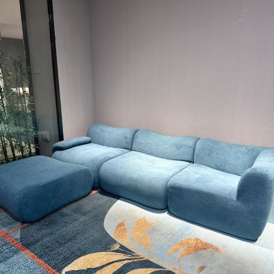 China Custom Living Room Corner Sofa Vacuum Compressed Loveseat Couch Set Fabric 35D Sponge for Home Apartment for sale