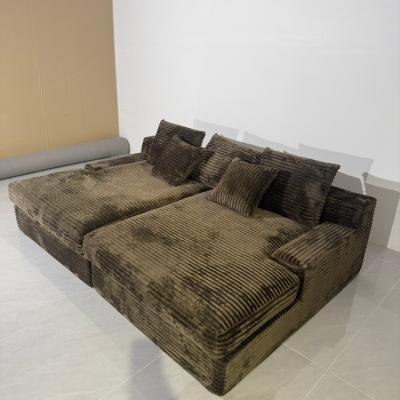 China Custom Modular Sectional Sofa Bed Corduroy Fabric 35D Sponge Vacuum Compressed for Home for sale