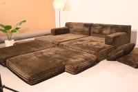 China Custom Modular Sectional Sofa Bed Corduroy Fabric 35D Sponge Vacuum Compressed for Home for sale