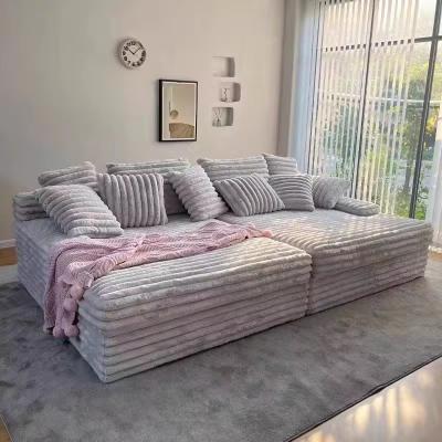 China OEM Custom Vacuum Compressed Sofa Bed Velvet 35D Sponge Modular for Apartment Hotel Villa for sale