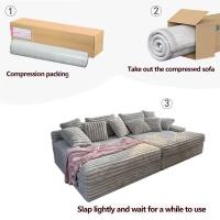 China OEM Custom Vacuum Compressed Sofa Bed Velvet 35D Sponge Modular for Apartment Hotel Villa for sale