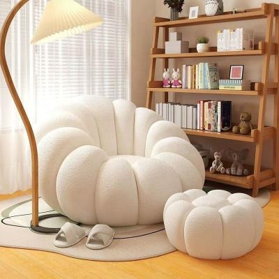 China Modern Pumpkin-Shaped Tufted Beanbag Reclining Small Sofa 80cm Wide for Living Room Bedroom for sale