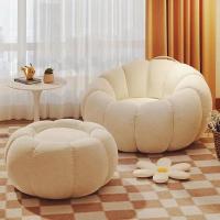 China Modern Pumpkin-Shaped Tufted Beanbag Reclining Small Sofa 80cm Wide for Living Room Bedroom for sale