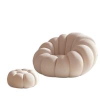 China Modern Pumpkin-Shaped Tufted Beanbag Reclining Small Sofa 80cm Wide for Living Room Bedroom for sale