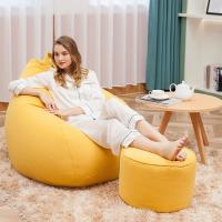 China Modern Fabric Bean Bag Sofa Single Reclining Seat with Foot Pedal for Adults Children Living Room 80cm for sale