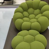 China Modern Single Sofa Chair Ottoman Bubble Football Style Breathable Mesh Recliner 110cm for Living Room for sale