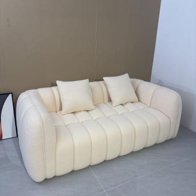 China Custom Retro Straight Comfortable Sponge Corner Modular Sofa Living Room Cloud Couch Compressed Sofa for Villa Apartment for sale