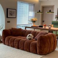 China Custom Retro Straight Comfortable Sponge Corner Modular Sofa Living Room Cloud Couch Compressed Sofa for Villa Apartment for sale