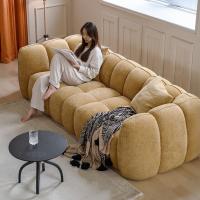 China Custom Retro Straight Comfortable Sponge Corner Modular Sofa Living Room Cloud Couch Compressed Sofa for Villa Apartment for sale