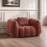 China OEM Single Seat Square Upholstered Full Sponge Leisure Fabric Reclining Lounge Sofa Chair Compressed Sofa for Bedroom Living for sale
