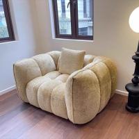 China OEM Single Seat Square Upholstered Full Sponge Leisure Fabric Reclining Lounge Sofa Chair Compressed Sofa for Bedroom Living for sale