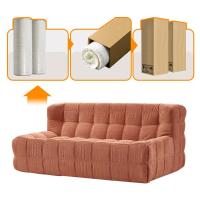 China Custom Modular Waffle Weave Loveseat Sofa 35D Sponge Eco-Friendly Fabric Couch for Villa Living Room for sale