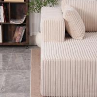 China Custom Reclining L-Shape Modular Sectional Sofa Corduroy High Density Sponge Vacuum Compressed for Villa Living Room for sale