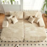 China Corduroy Modular Sectional Sofa Set L Shaped Couch High Density Sponge Vacuum Compressed for Living Room for sale
