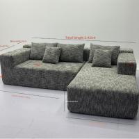 China Modular L Shaped Corduroy Fabric Corner Sofa with Rebonded Foam 3 Seater Compressed for Apartment Villa for sale