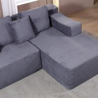China Italian High Density Sponge Compressed L-Shaped Modular Sectional Sofa Upholstered Living Room Apartment for sale